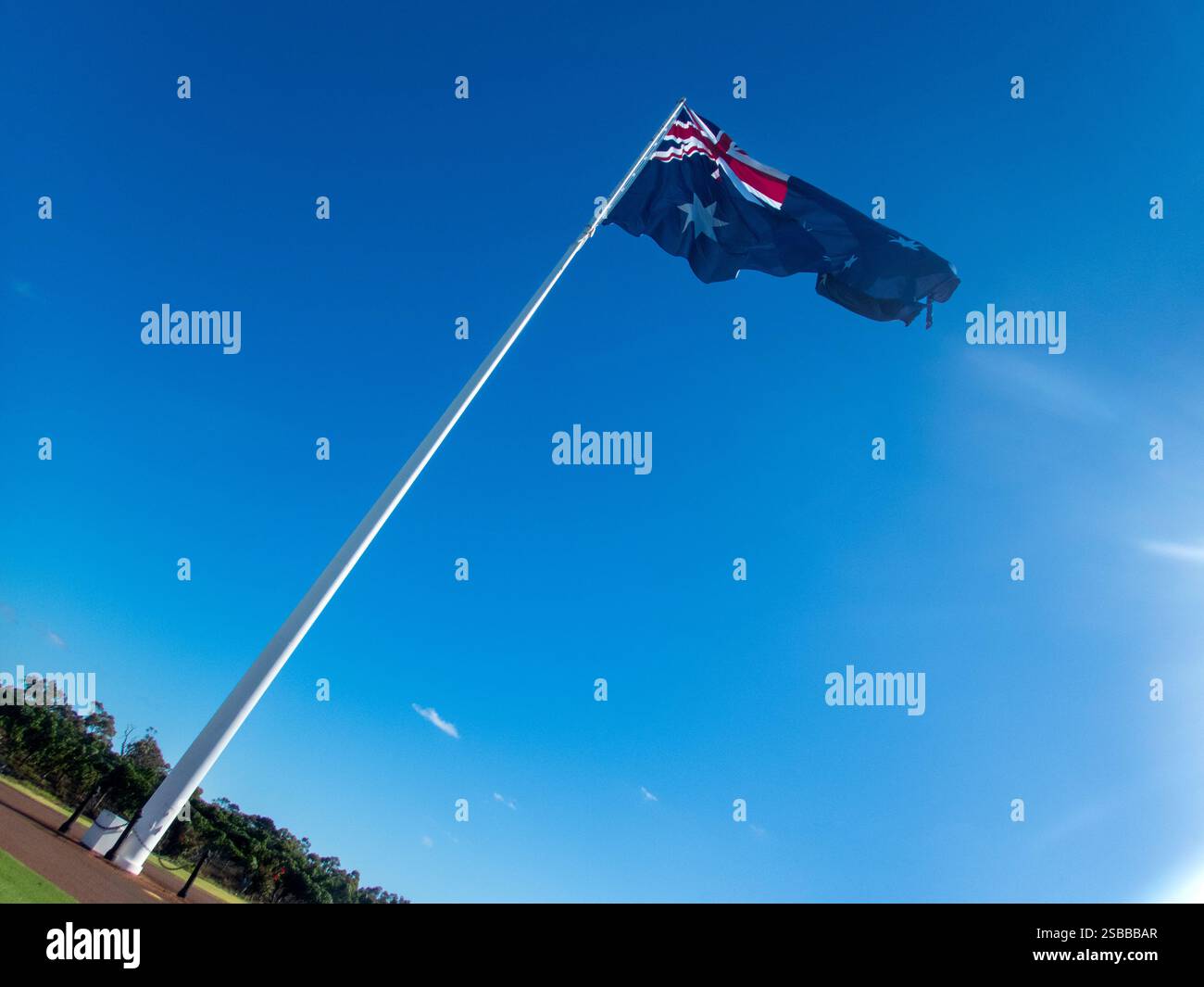 Flag australia against blue hi-res stock photography and images - Alamy