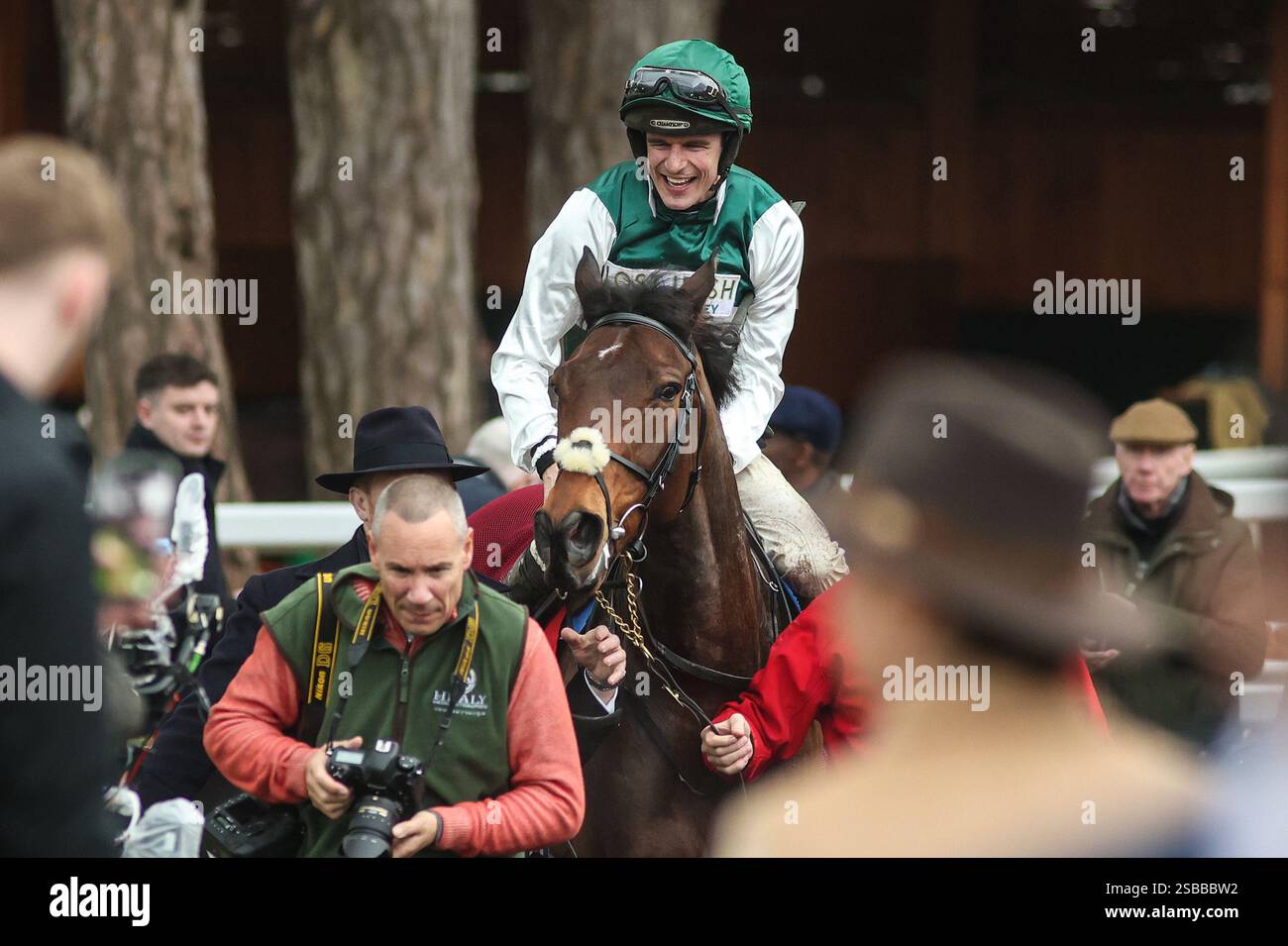Jockey Danny Mullins celebrates a winning on Solness in the Ladbrokes ...