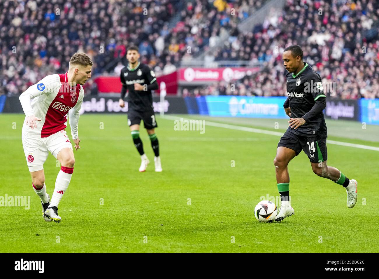 Amsterdam - Anton Gaaei of Ajax, Igor Paixao of Feyenoord during the twenty-first round of the ...