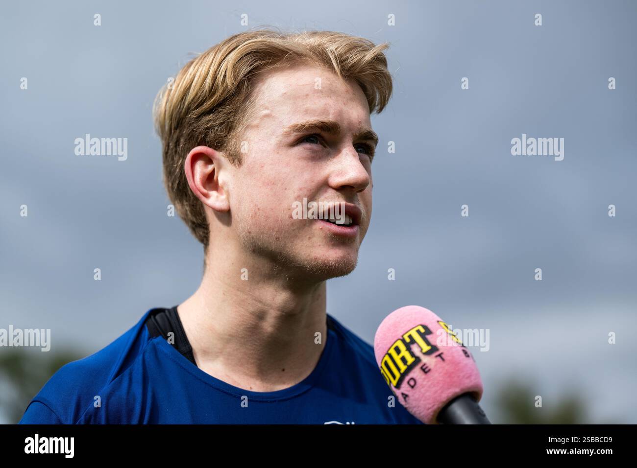 Alvor, Portugal. 02nd Feb, 2025. 250202 Noah Tolf intervjuas efter en ...