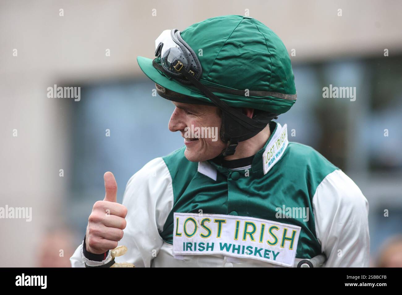 Jockey Danny Mullins celebrates a winning on Solness in the Ladbrokes ...