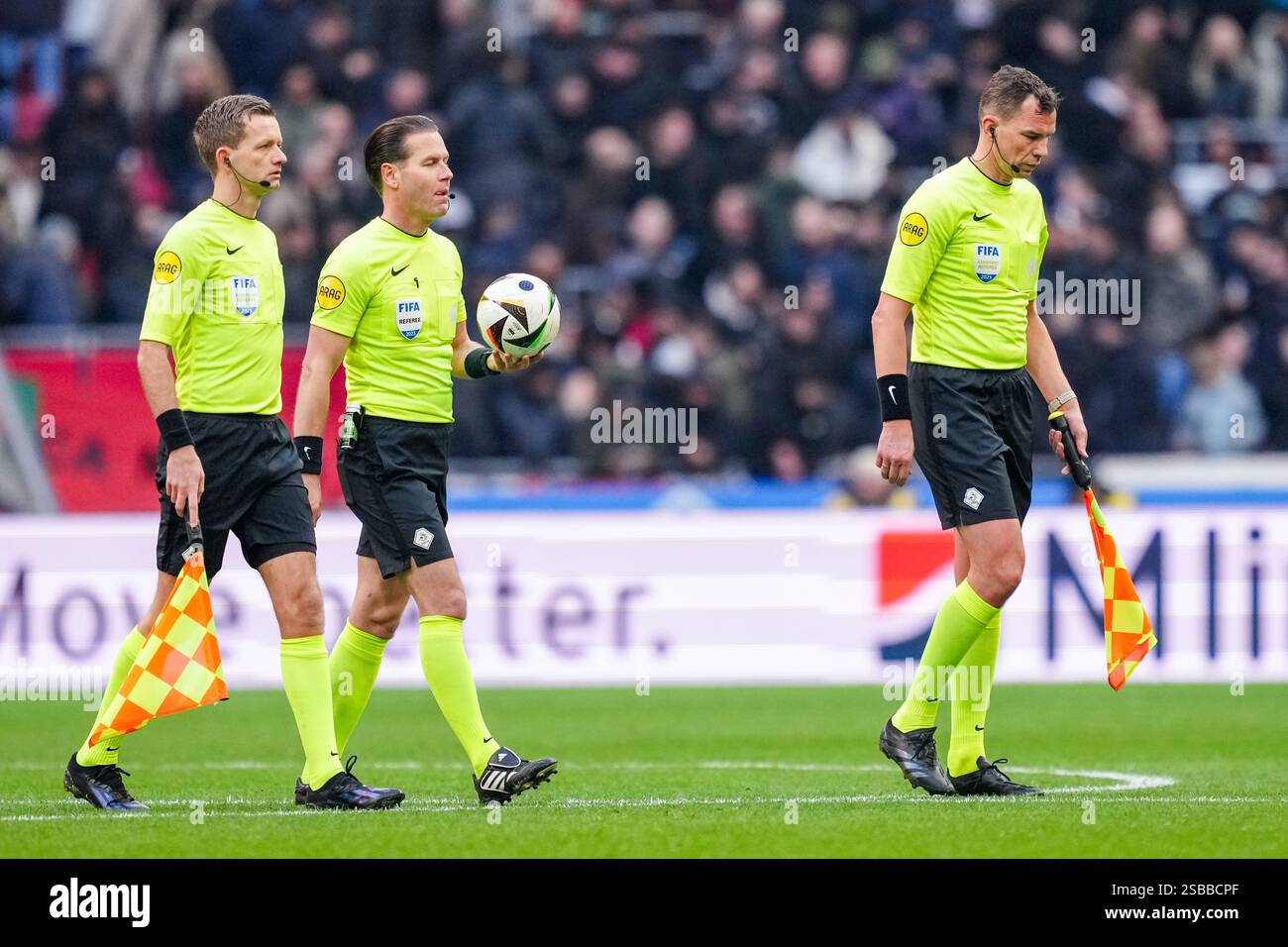 AMSTERDAM, NETHERLANDS - FEBRUARY 2: Assistant Referee Jan de Vries ...