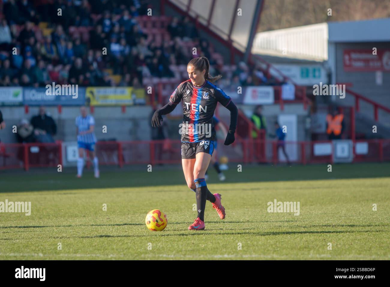 Crawley, England, February 2nd 2025 Mille Gejl (22 Palace) in action ...