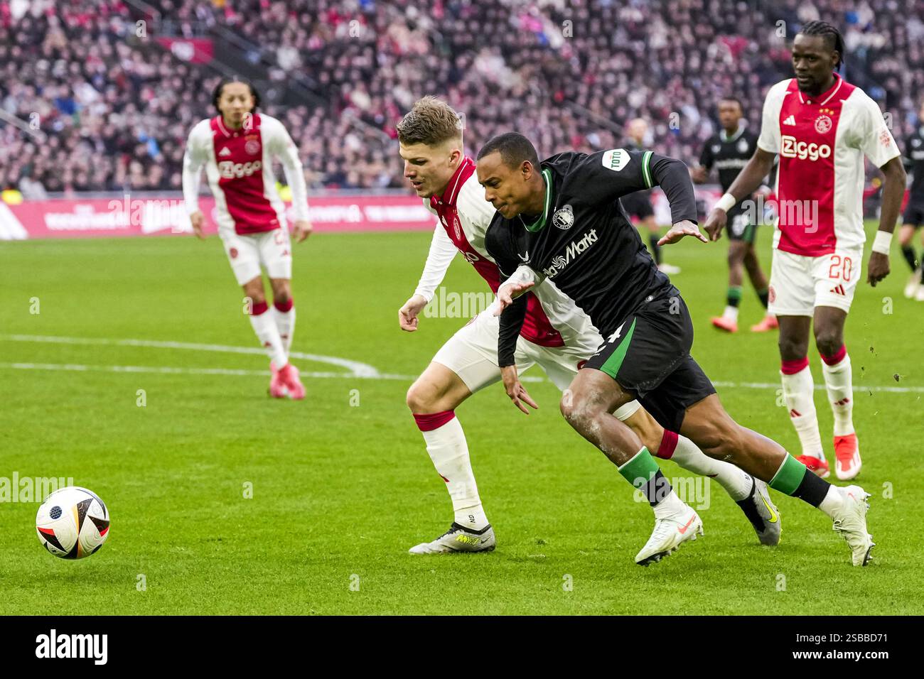 Amsterdam - Anton Gaaei of Ajax, Igor Paixao of Feyenoord during the twenty-first round of the ...