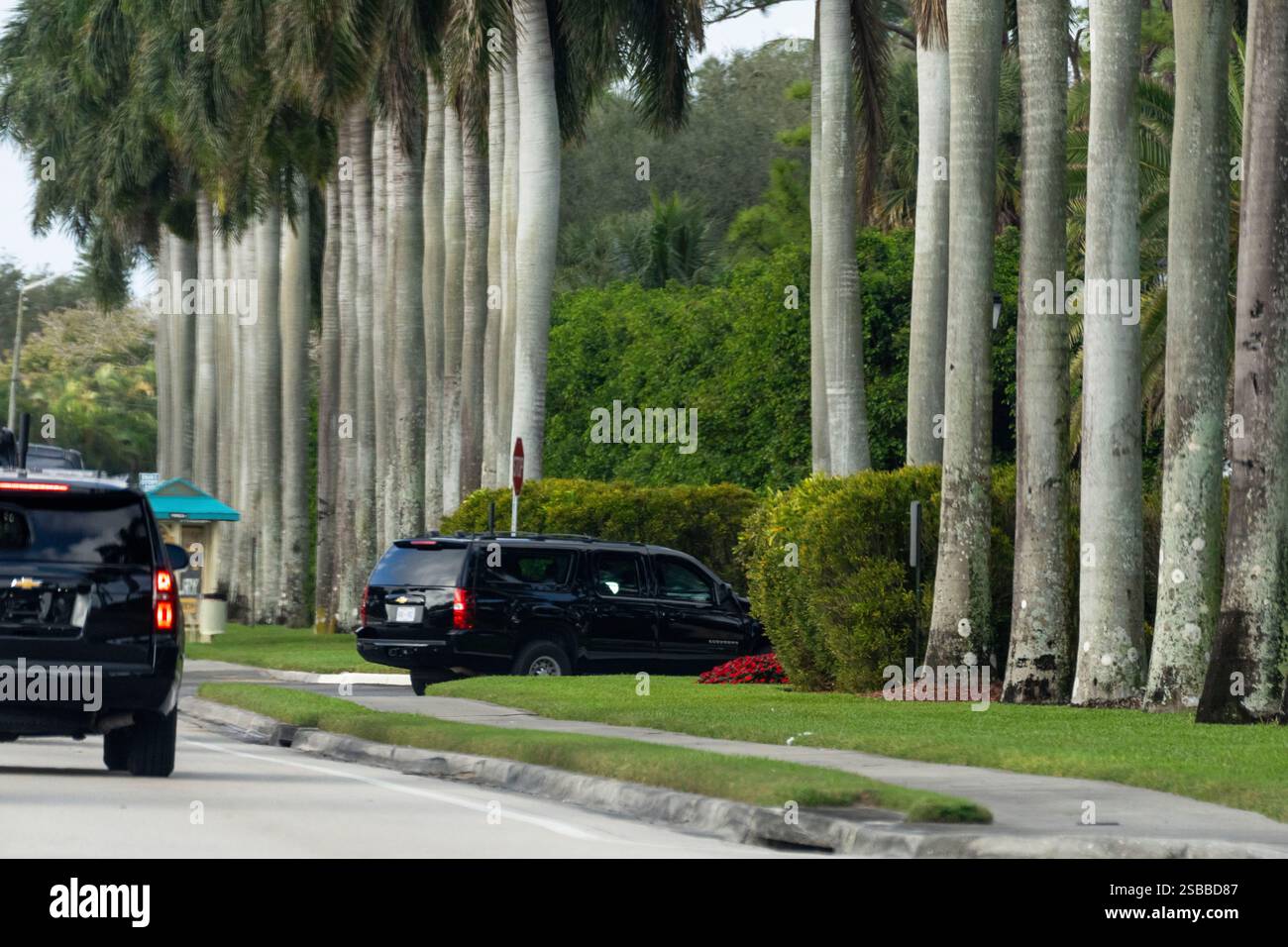 President Donald Trump's motorcade arrives at the Trump International ...