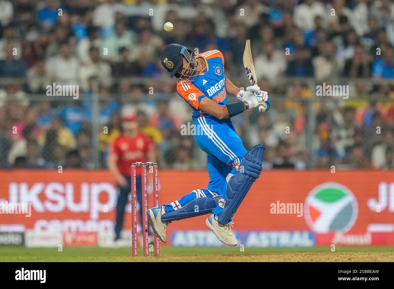 India's Axar Patel avoids bouncer during the fifth Twenty20 cricket ...