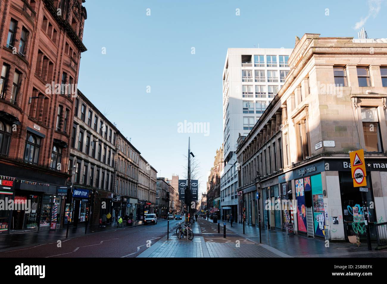Glasgow Scotland: 8th Jan 2025: Sauchiehall Street on a quiet winter ...
