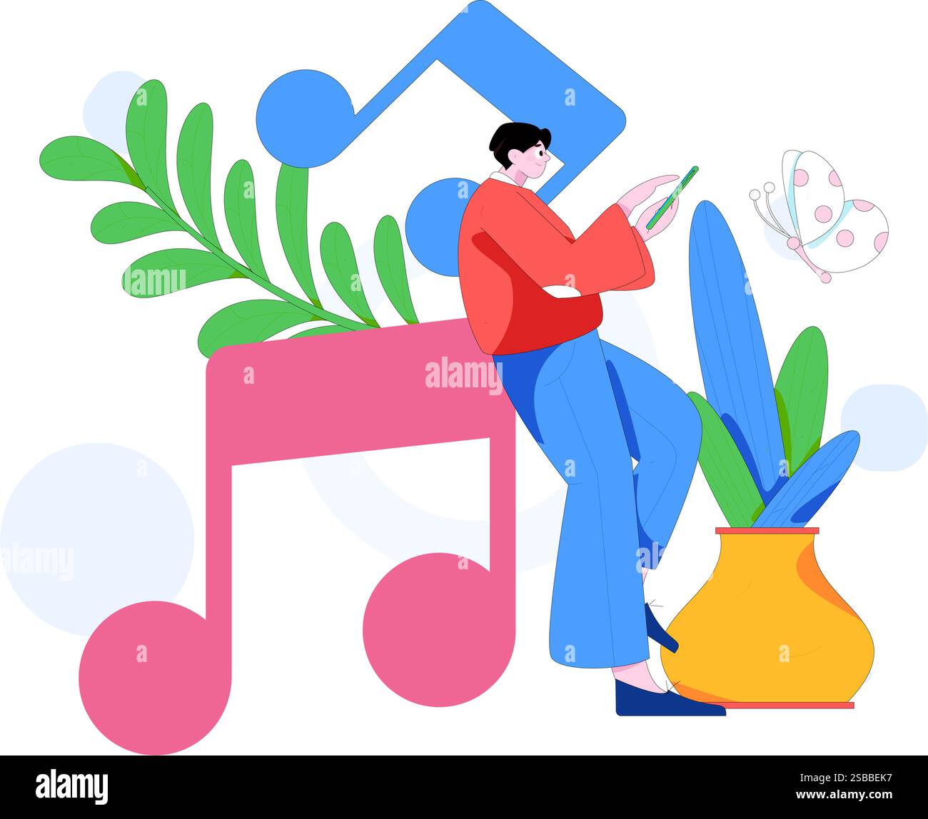 Music characters scene flat vector concept operation illustration Stock ...