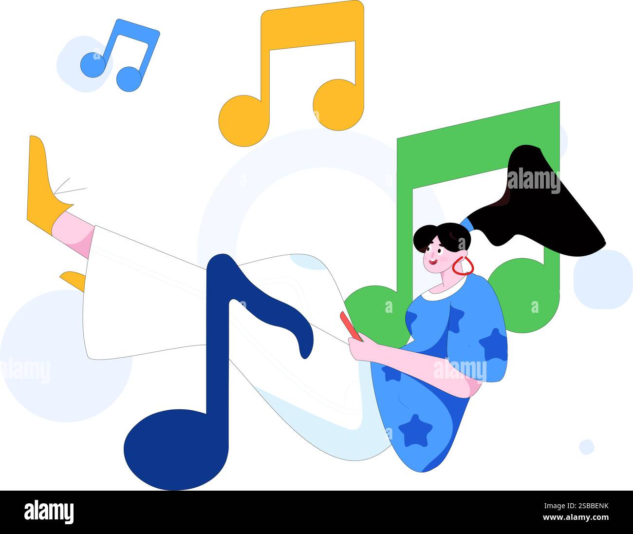 Music characters scene flat vector concept operation illustration Stock ...