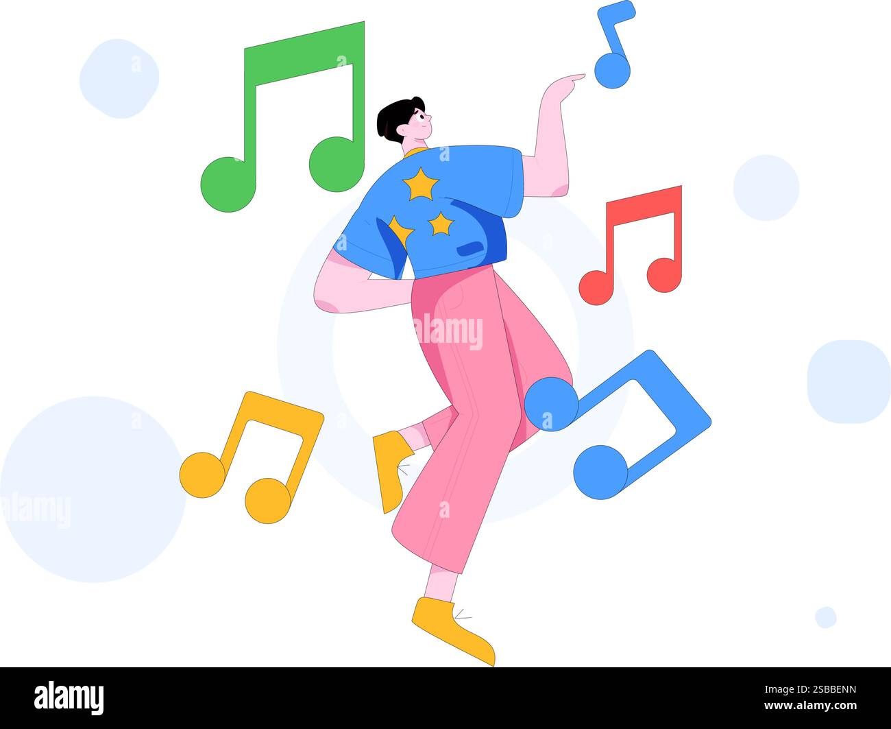 Music characters scene flat vector concept operation illustration Stock ...