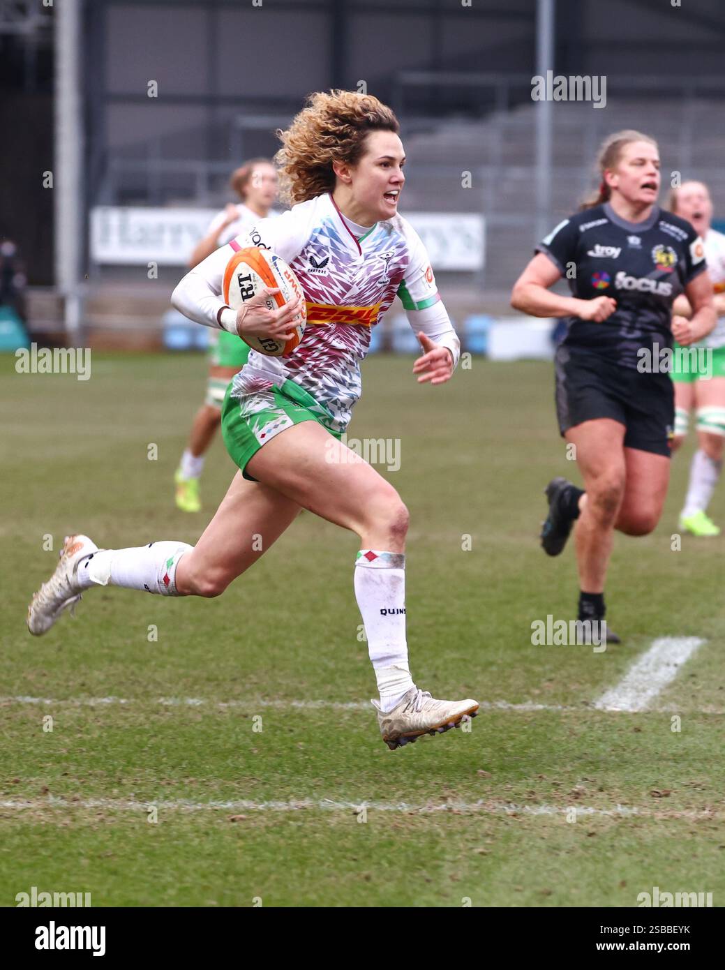 Exeter, Devon, UK. 2nd Feb, 2025. PWR Professional Women's Rugby Exeter ...
