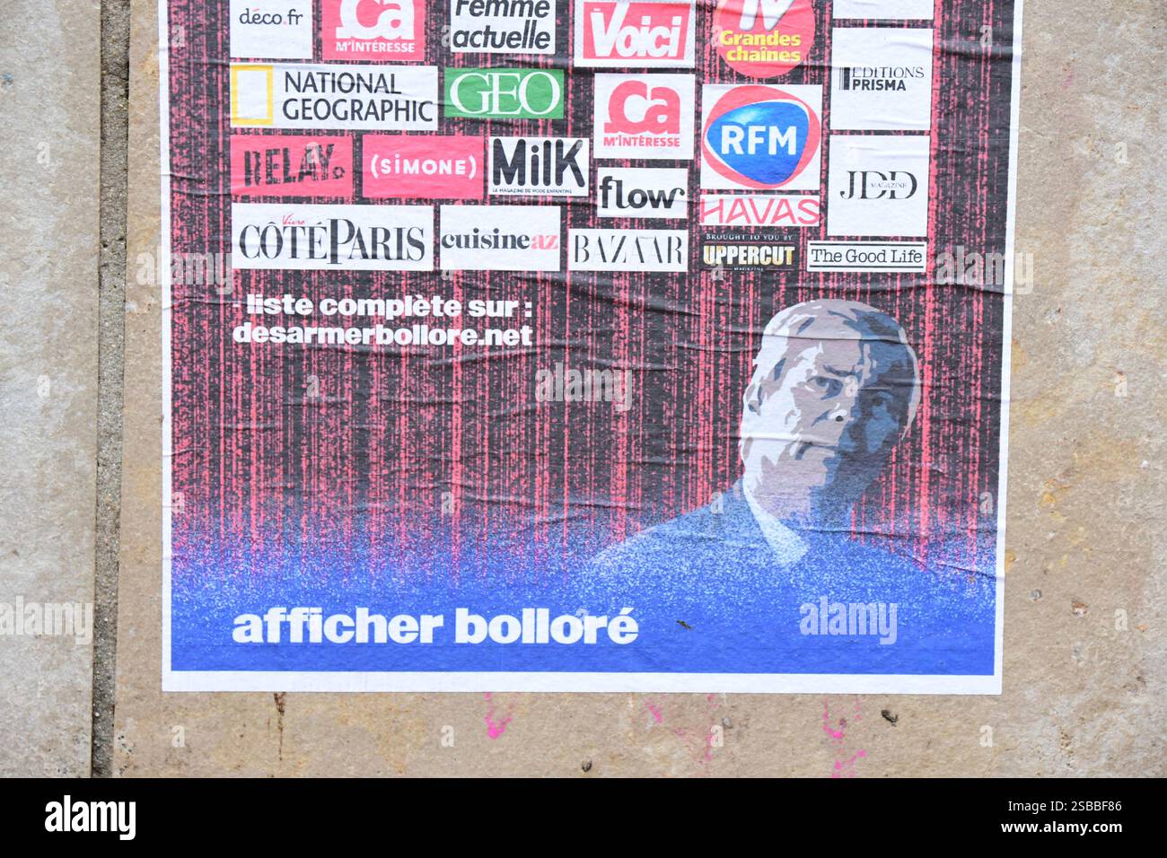 Posters are seen layed out during the demonstration against businessman ...