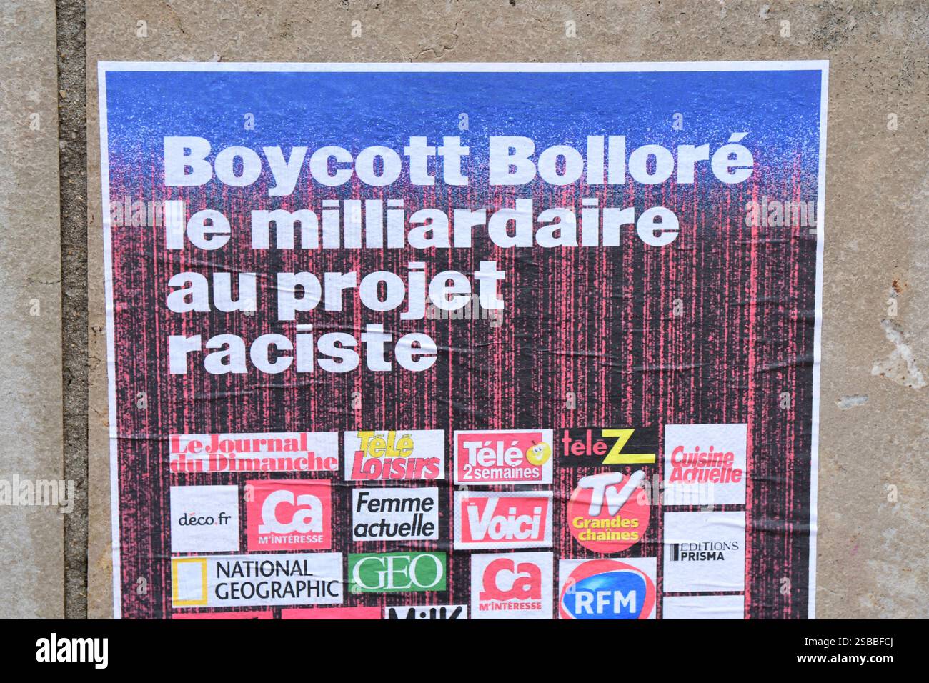 Posters are seen layed out during the demonstration against businessman ...
