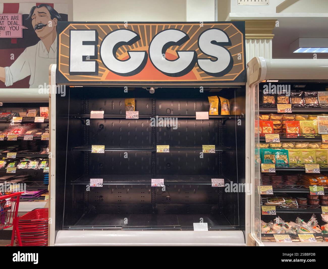 Empty egg cooler in a Trader Joe’s supermarket in New York on Thursday ...