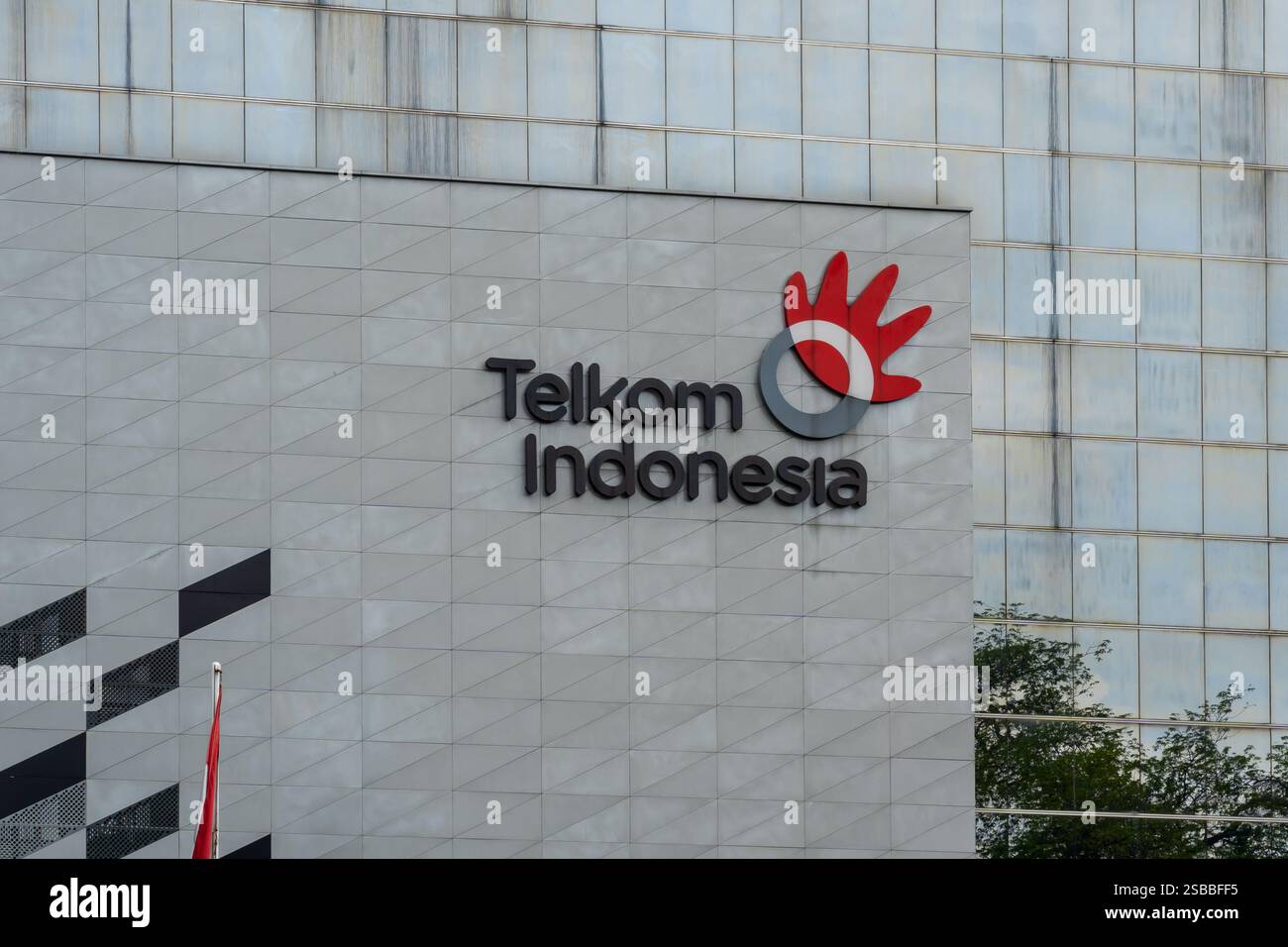 Telkom Indonesia logo sign on the building in Jakarta, Indonesia Stock ...