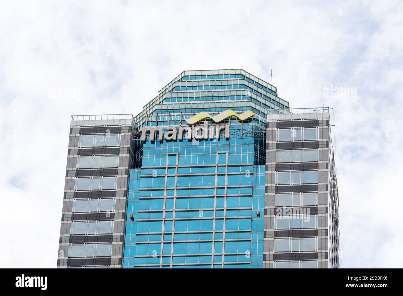 Jakarta, Indonesia - January 23, 2025: Bank Mandiri office building in Sudirman Central Business ...