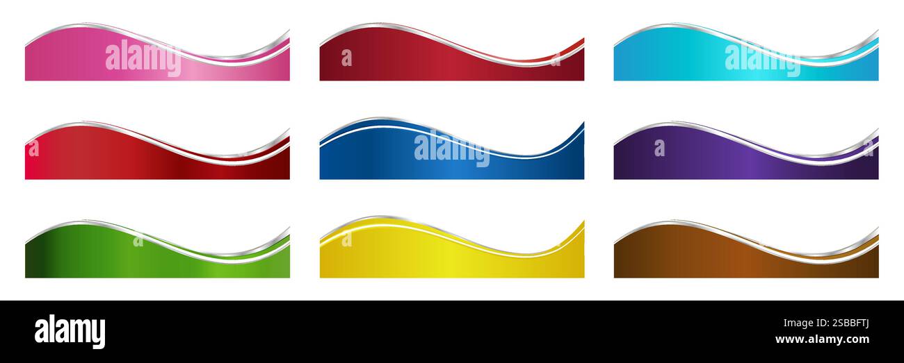 Letterhead Footer Divider Template Set with Every Color Wave Stock ...