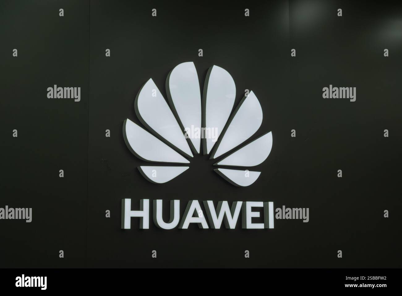 Huawei logo and sign is seen at one of the stores in Manila ...