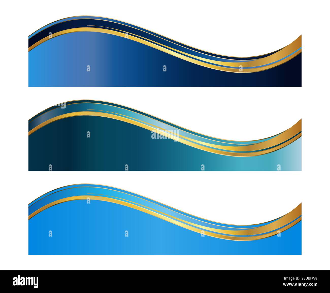 Blue Gold 3D Corporate Letterhead Divider Template, Separator Footer ...