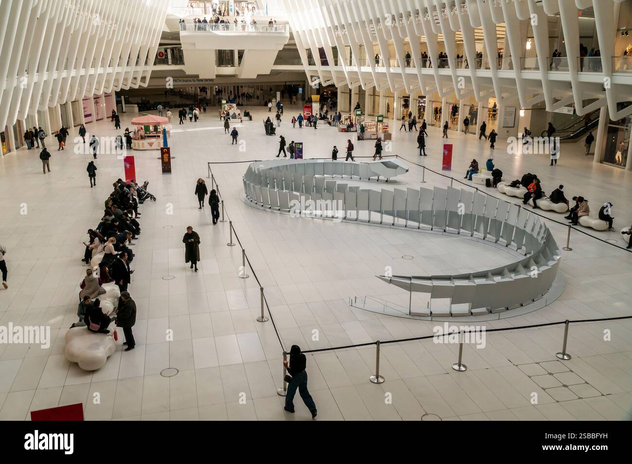 150 long aluminum snake sculpture at the Westfield World Trade Center ...