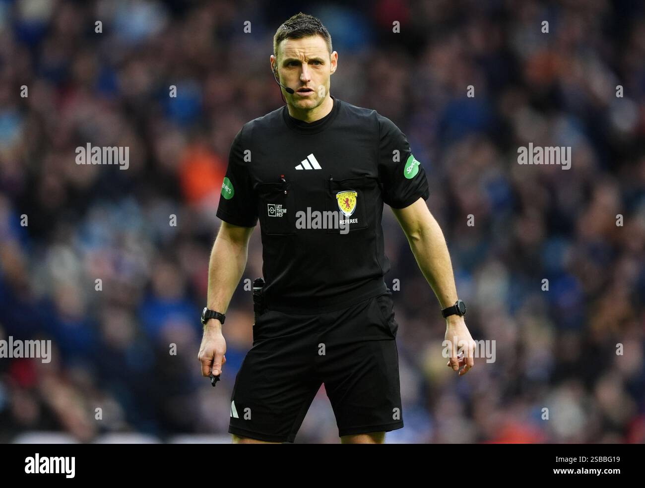Referee Steven McLean during the William Hill Premiership match at ...