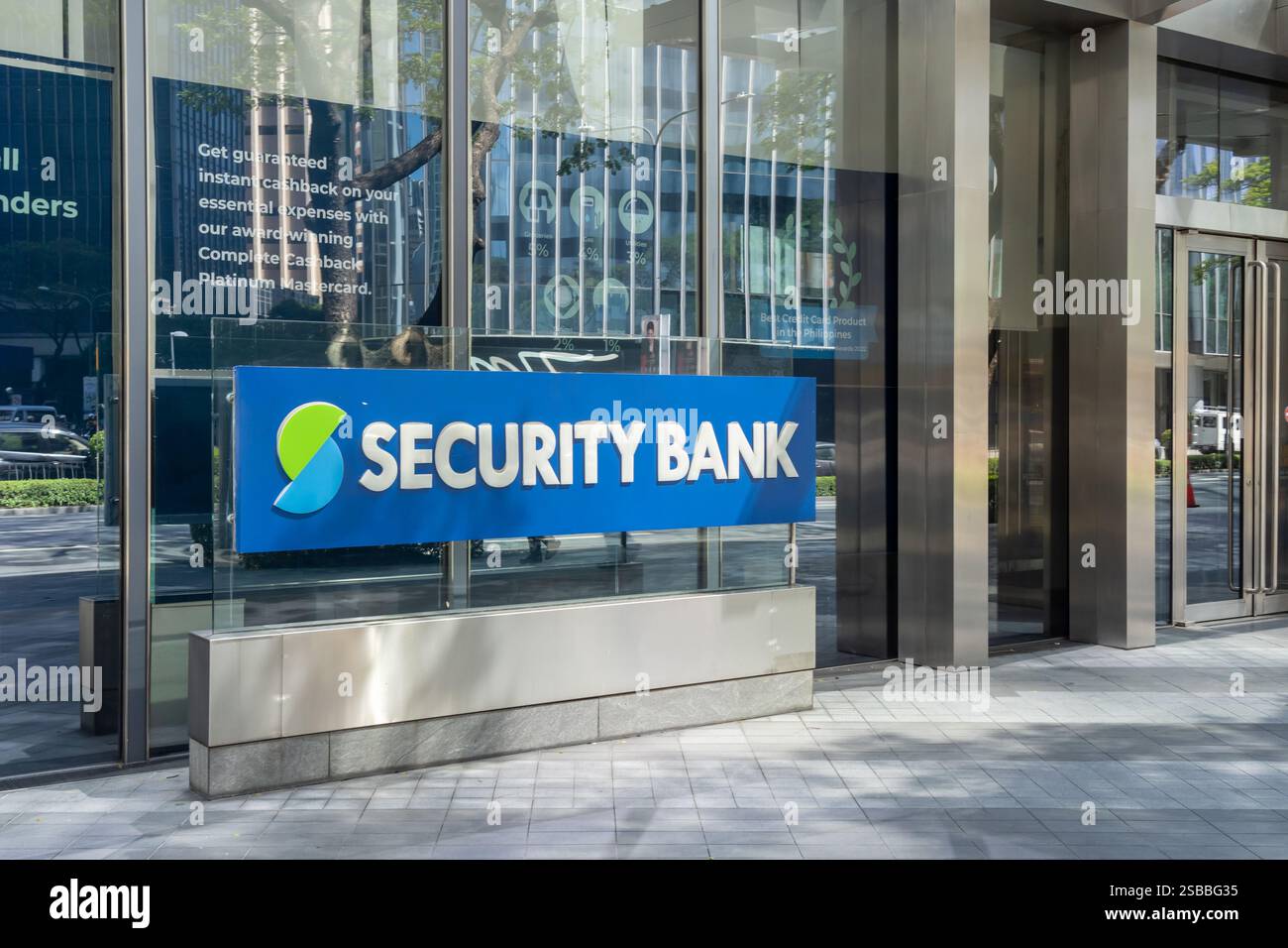 Security Bank ground sign is seen in Makati City, Philippines Stock ...
