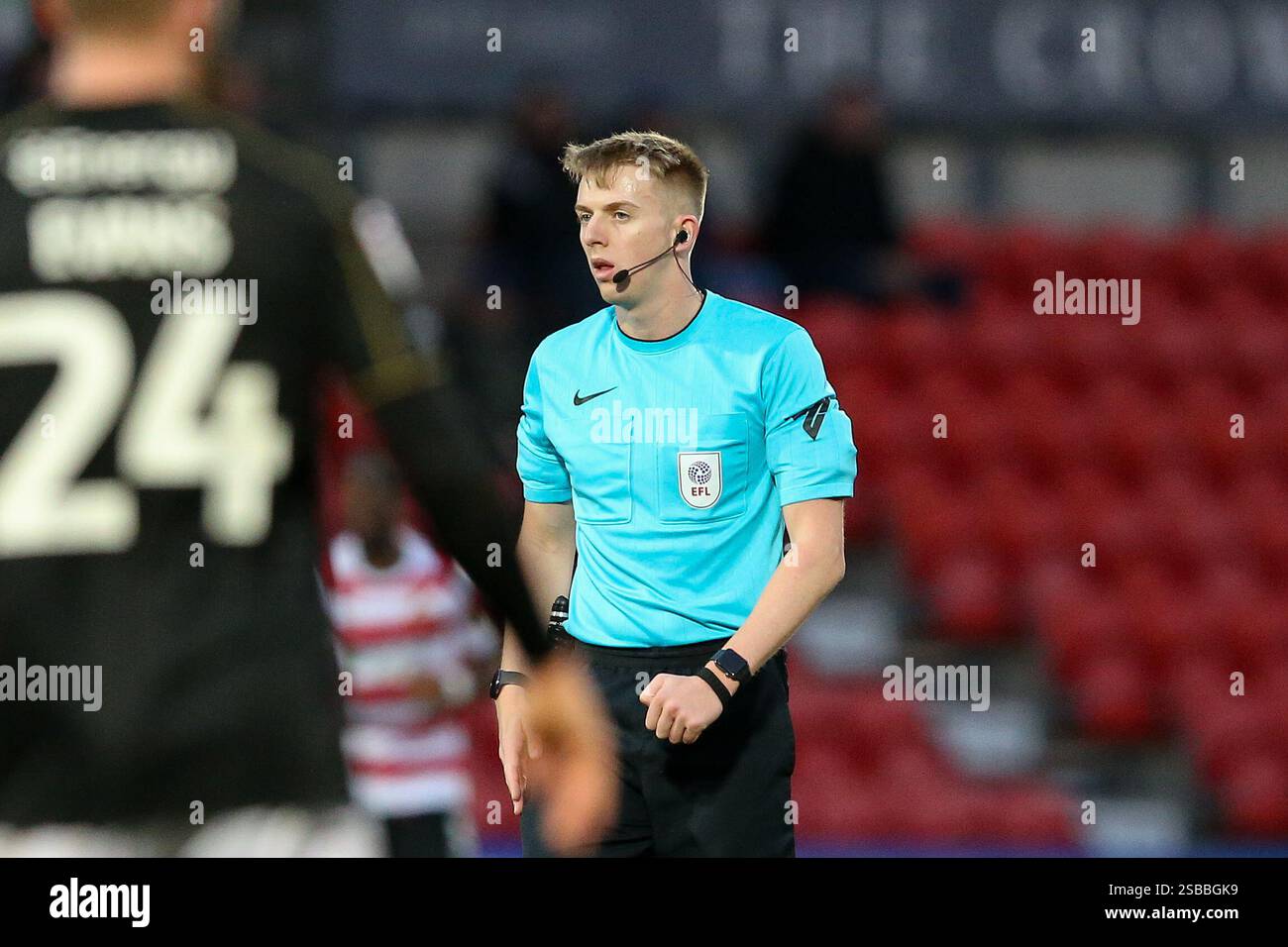 Eco - Power Stadium, Doncaster, England - 1st February 2025 Referee Zac ...