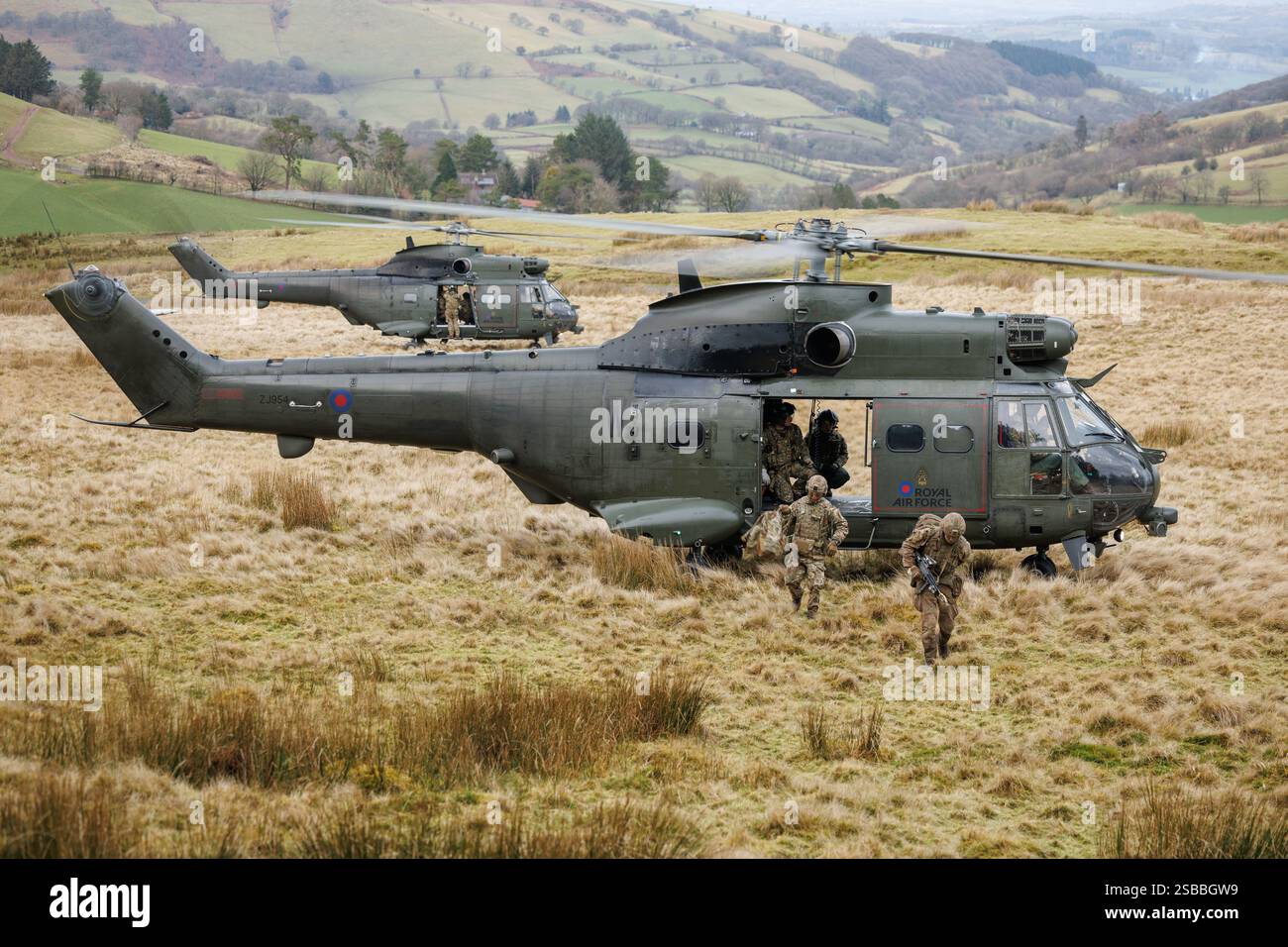 Puma helicopters under callsign KUKRI training on SENTA Stock Photo - Alamy
