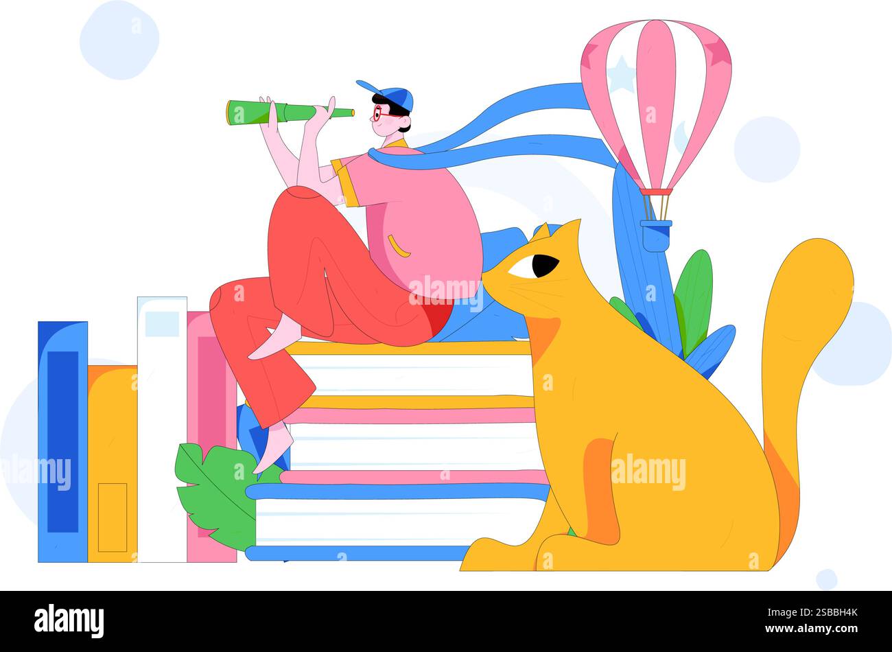 Character reading quietly vector concept operation hand drawn ...