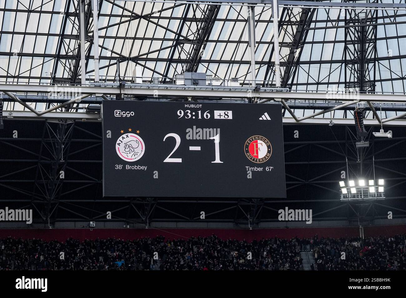 Amsterdam - The score during the twenty-first round of the Eredivisie season 2024/2025. The ...