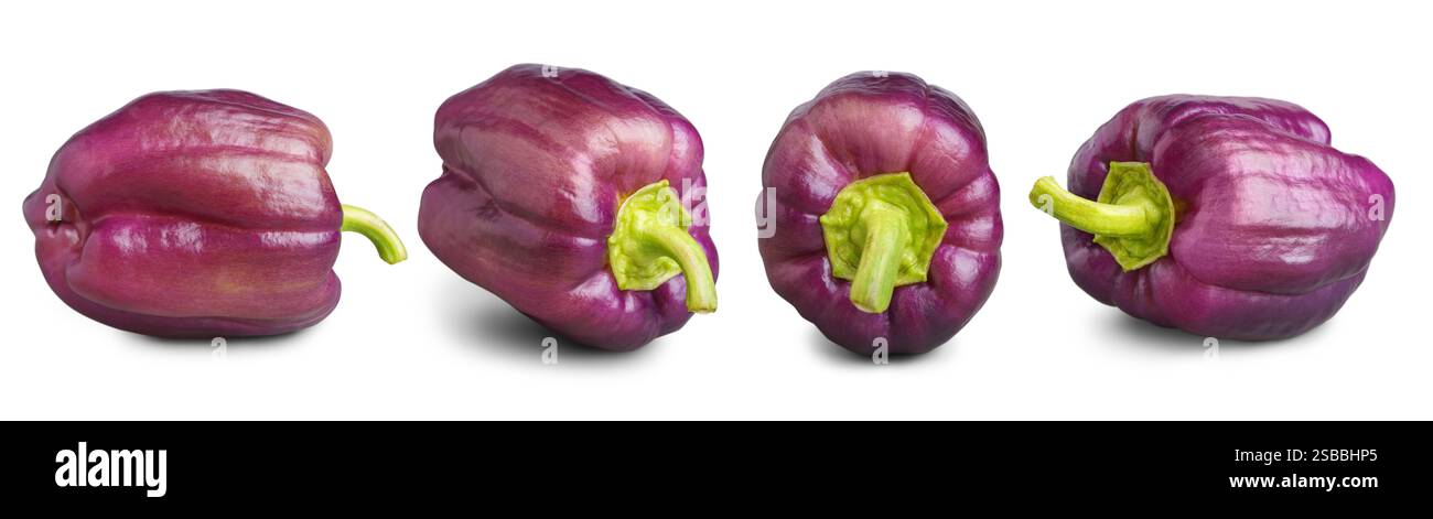 Set of different angles, various perspectives of fresh raw paprika ...