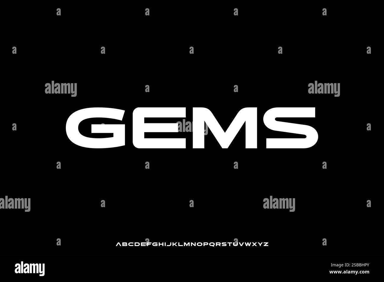 Elegant bold wide sans serif alphabet display font vector. Gems ...