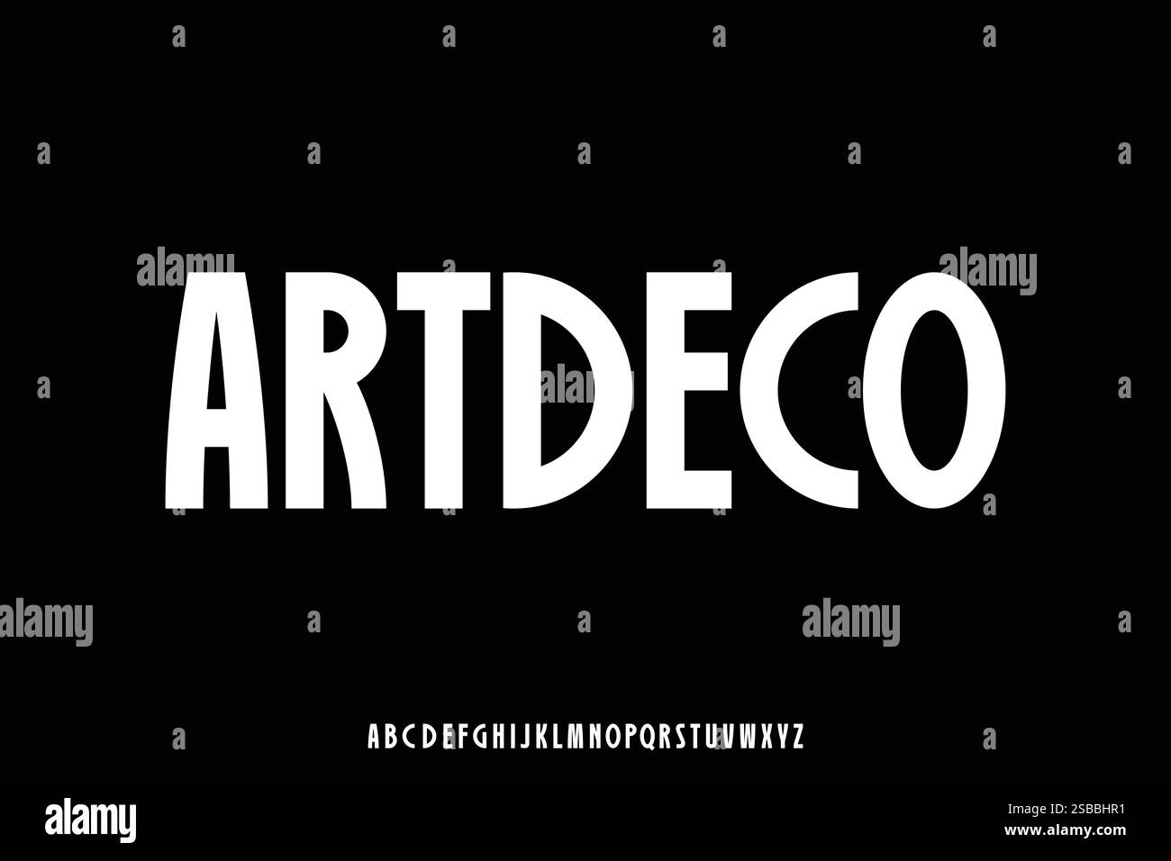 Bold condensed art deco style alphabet display font vector illustration ...