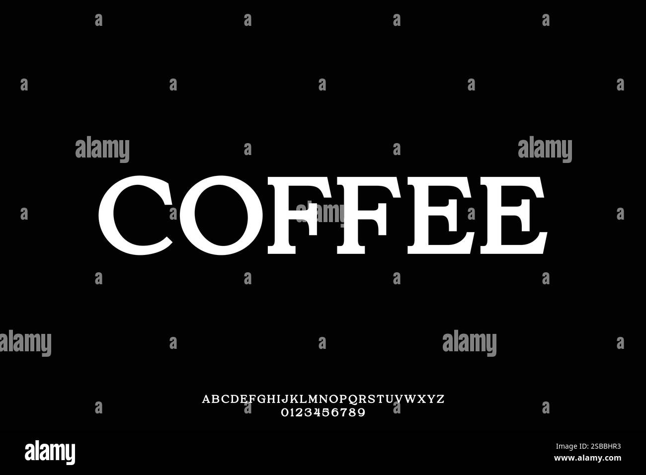 Luxury coffee serif alphabet display font vector for branding design ...