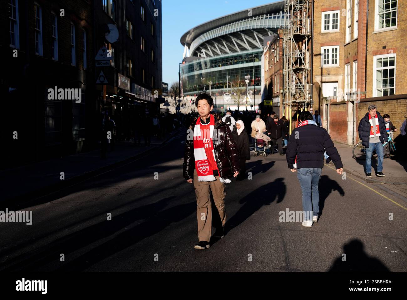 Arsenal fans arrive ahead of the Premier League match at the Emirates ...