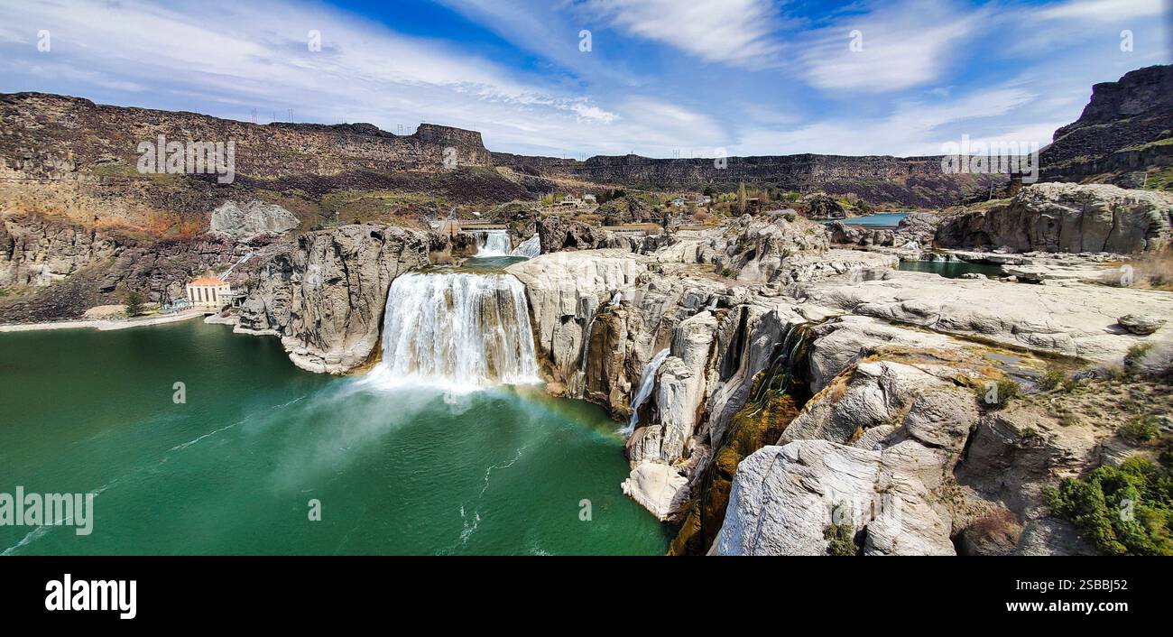 Shoshone Falls Reservoir, Twin Falls, Idaho. Wide angle view of the ...