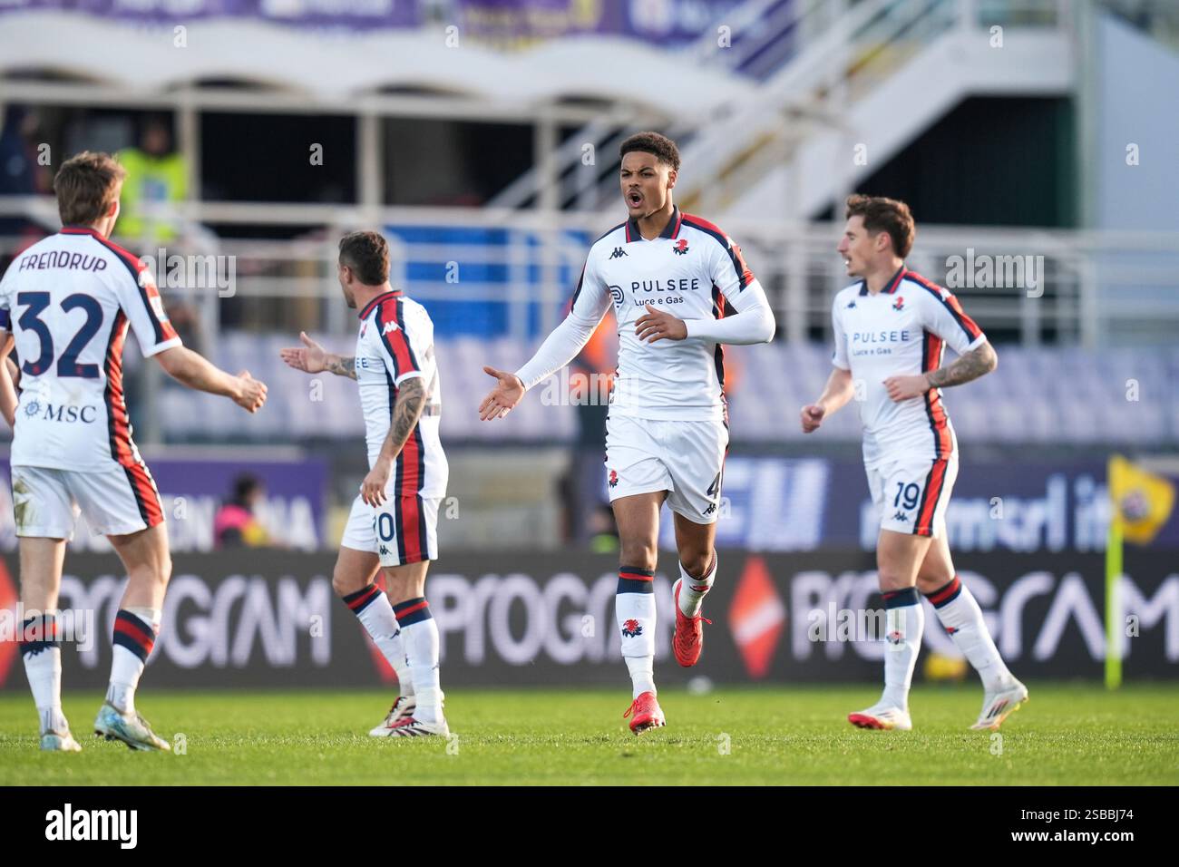 Genoa's Koni De Winter, second from right, celebrates after scoring ...
