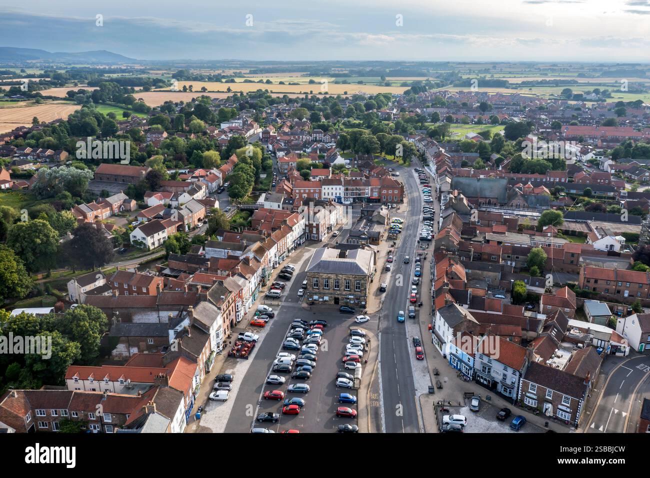 Aerial shot of Stokesley, North Yorkshire Market Town, England Stock ...