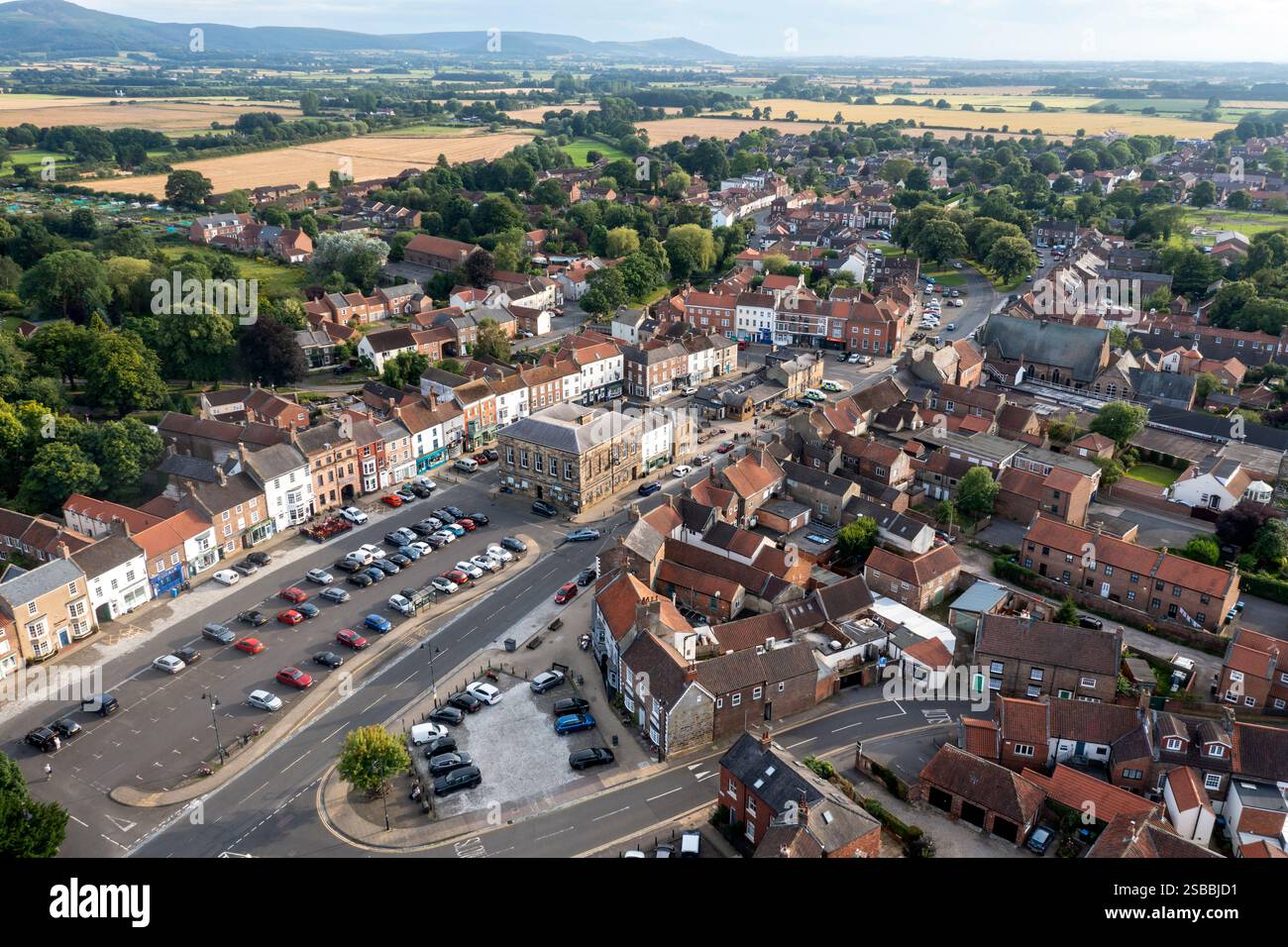 Aerial shot of Stokesley, North Yorkshire Market Town, England Stock ...