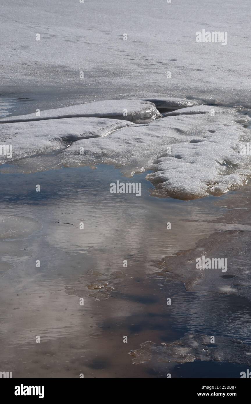 Melting lake ice in spring Stock Photo - Alamy