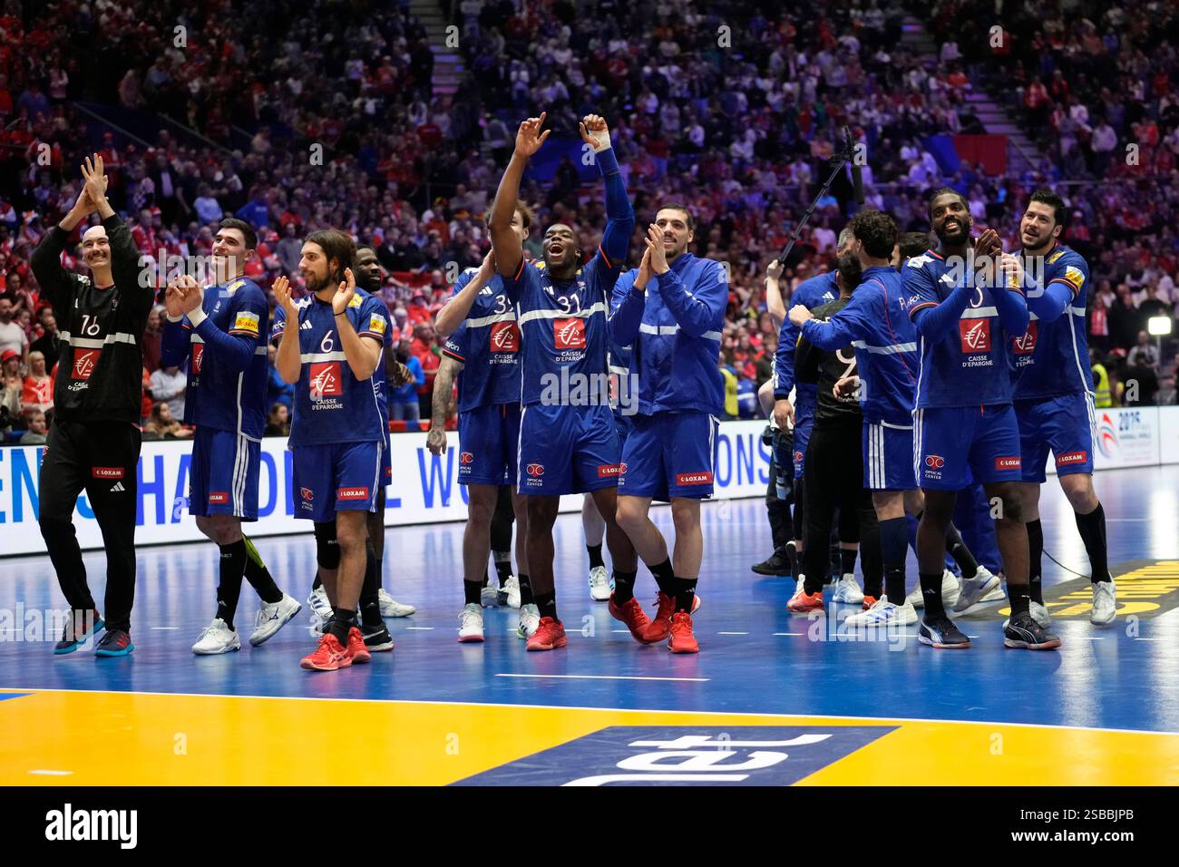 French players celebrate after the bronze medal match between France ...
