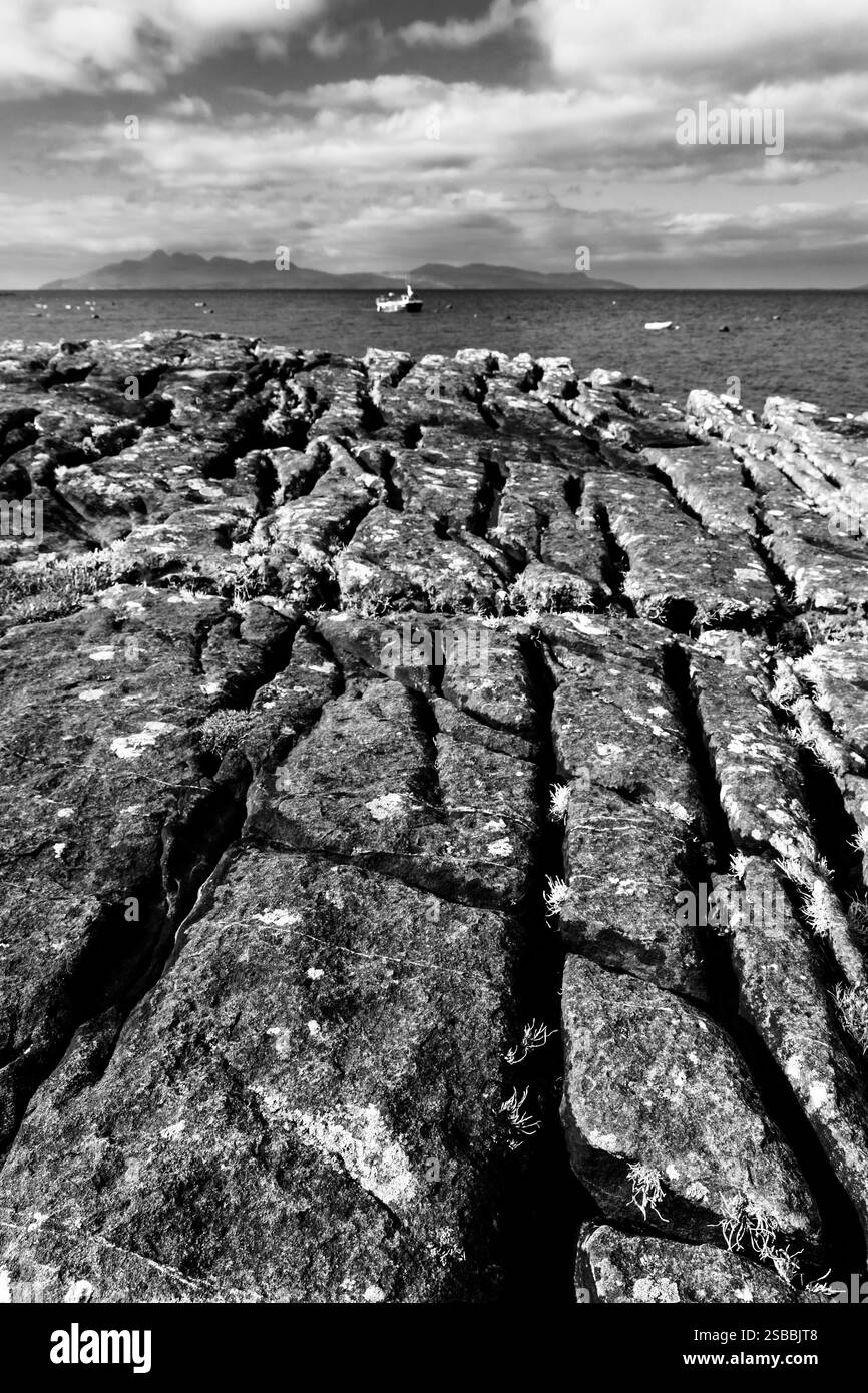 View across Loch Scavaig to Soay Island from Elgol, Isle of Skye, Inner ...