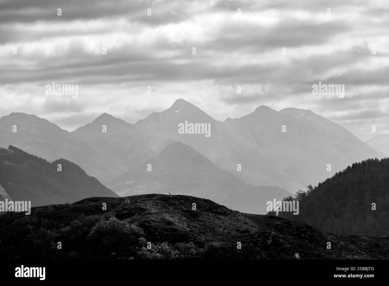 Distant Mountain View to the Mainland from Elgol , Isle of Skye, Inner ...