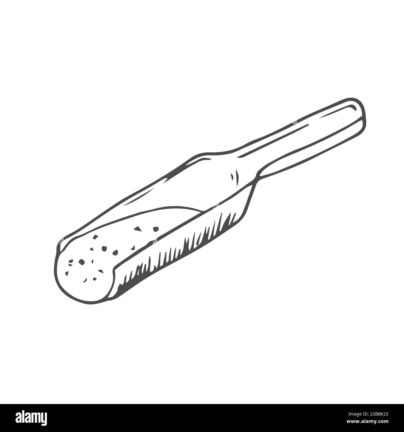 Vector illustration of hand draw wooden spoon with wheat flour ...