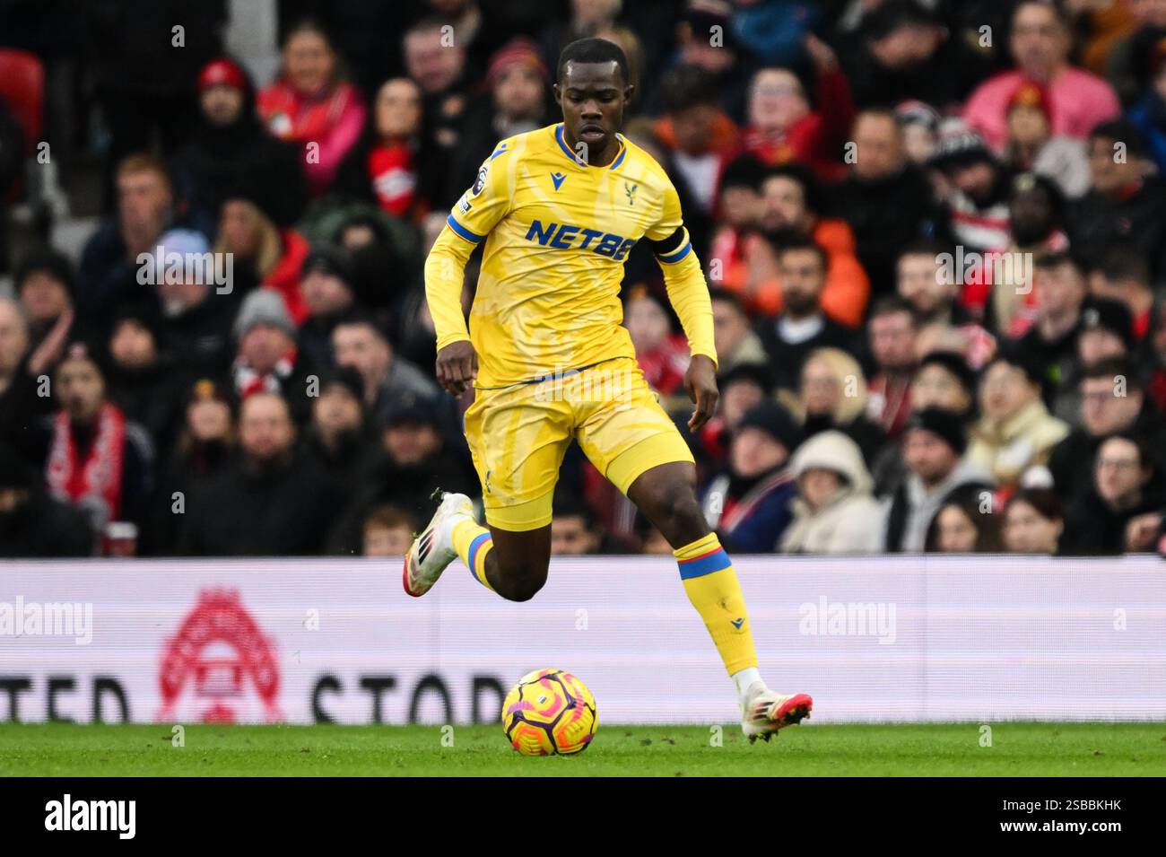 Tyrick Mitchell of Crystal Palace goes forward with the ball during the ...