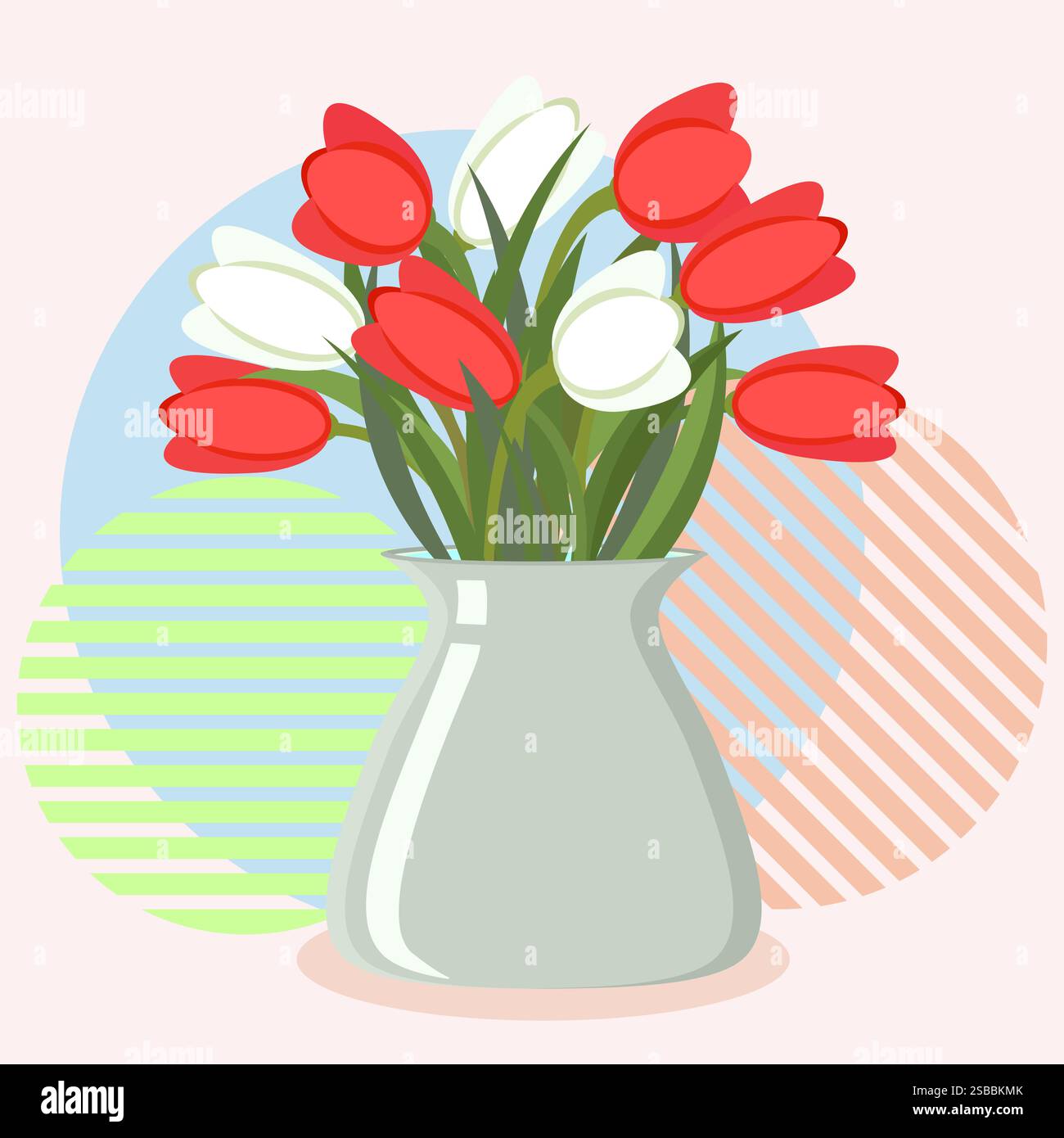 Isolated vase red flowers Stock Vector Images - Alamy