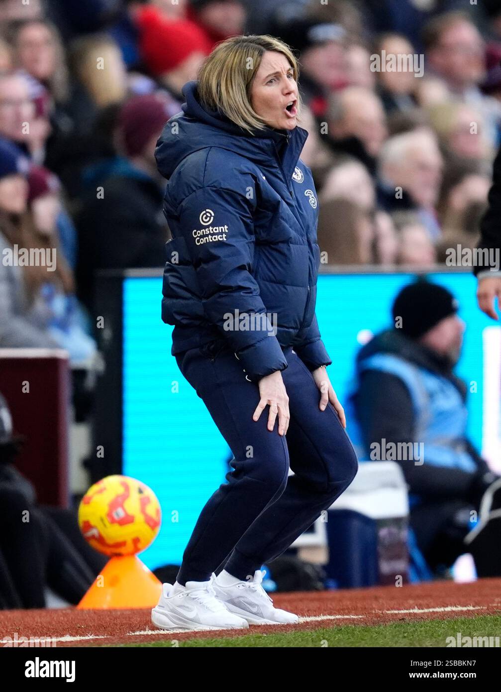 Chelsea manager Sonia Bompastor reacts on the touchline during the ...