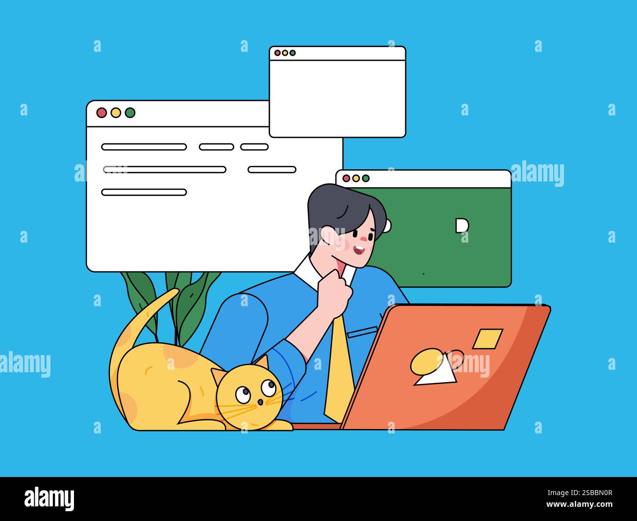 Programming teaching development flat character vector concept ...