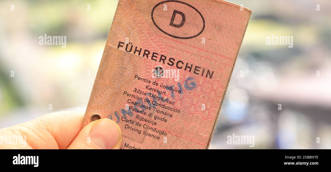 an old German driving license with the inscription "driver's license ...