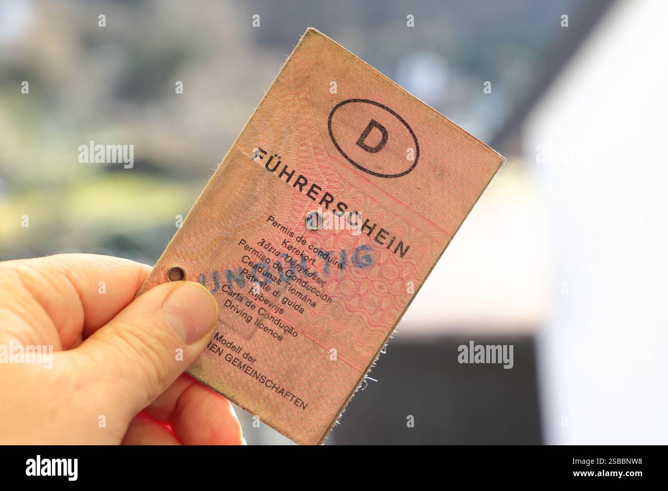 an old German driving license with the inscription "driver's license ...